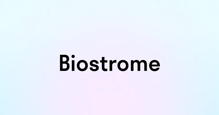 Biostrome — перевод, транскрипция, произношение и примеры