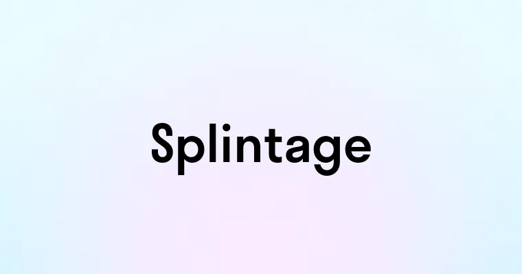 Splintage — перевод, транскрипция, произношение и примеры