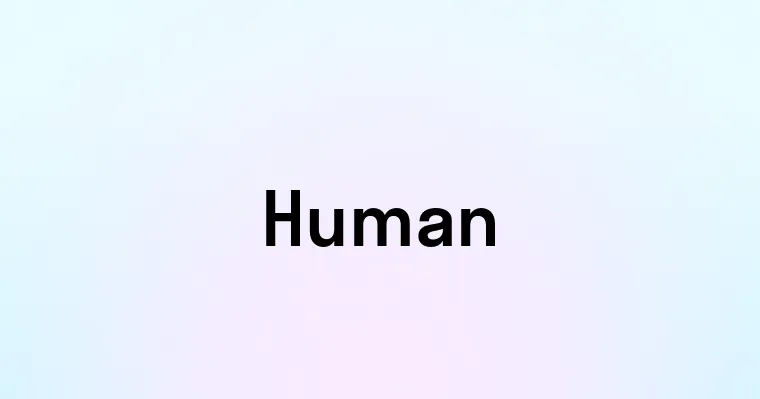 Human — перевод, транскрипция, произношение и примеры